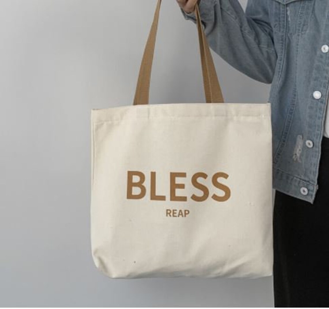 Bless Canvas Bag Shoulder Sling Bag Tote Bag Eco Friendly | Etsy