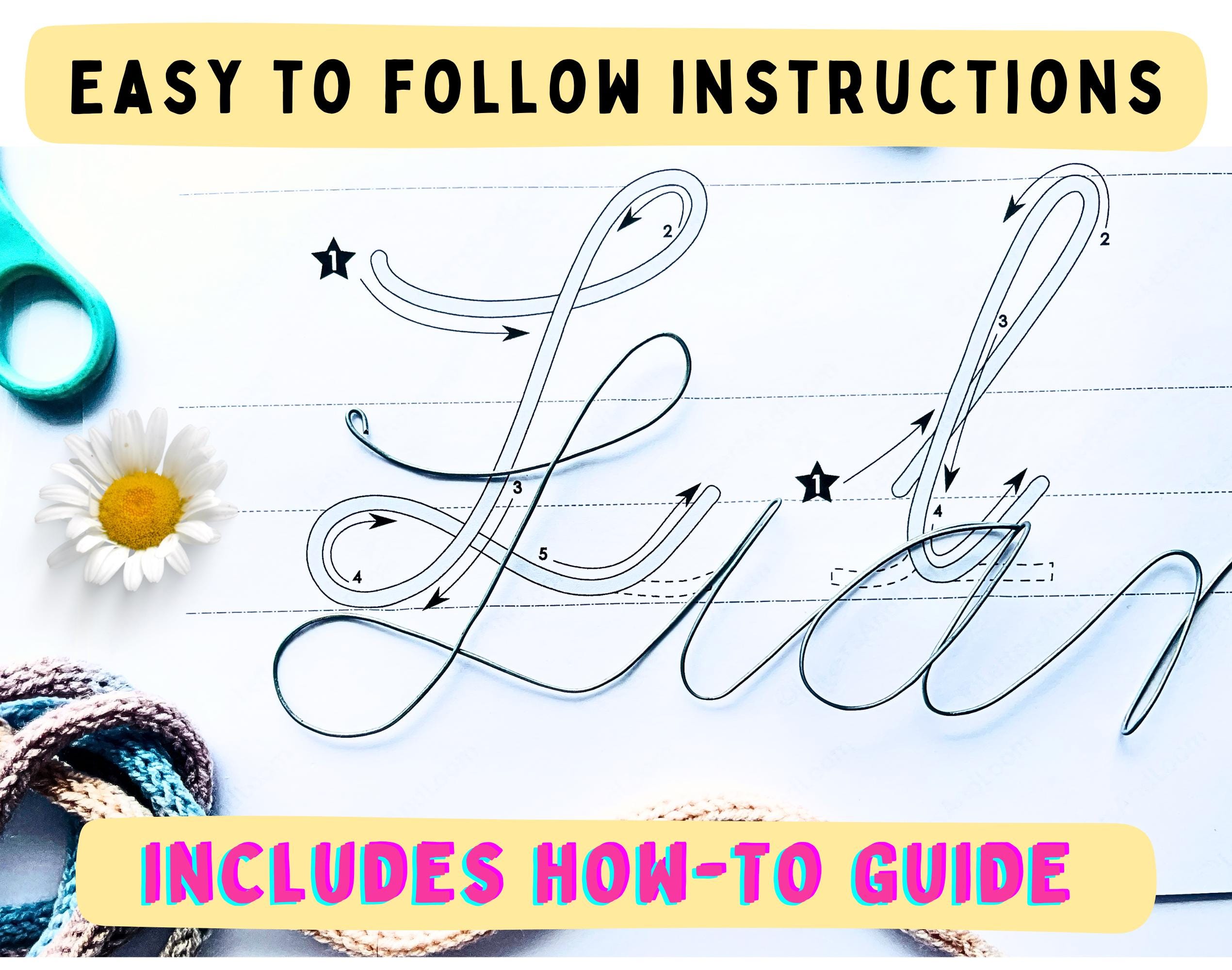 Premium Knitted Wire Art Alphabet Template, Wire Bending Guide With ...