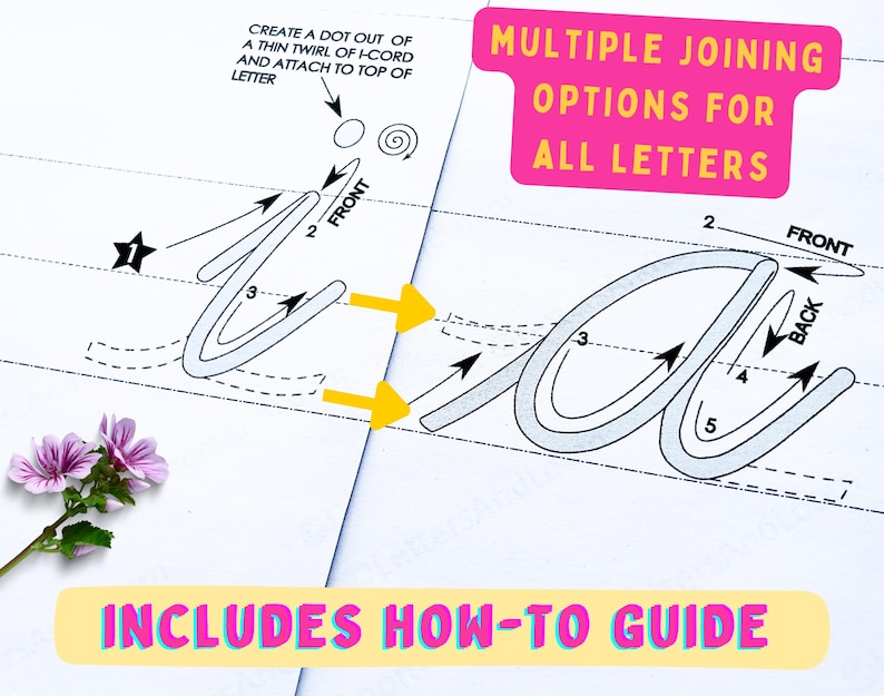 Premium Knitted Wire Art Alphabet Template, Wire Bending Guide With ...