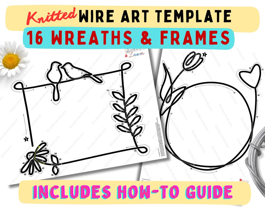 Wreaths & Frames Premium Knitted Wire Art Templates, 16 Templates, Wire ...