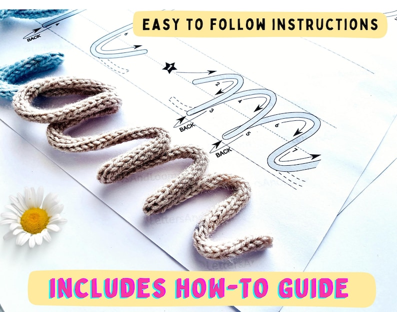 Premium Knitted Wire Art Alphabet Template, Wire Bending Guide With ...