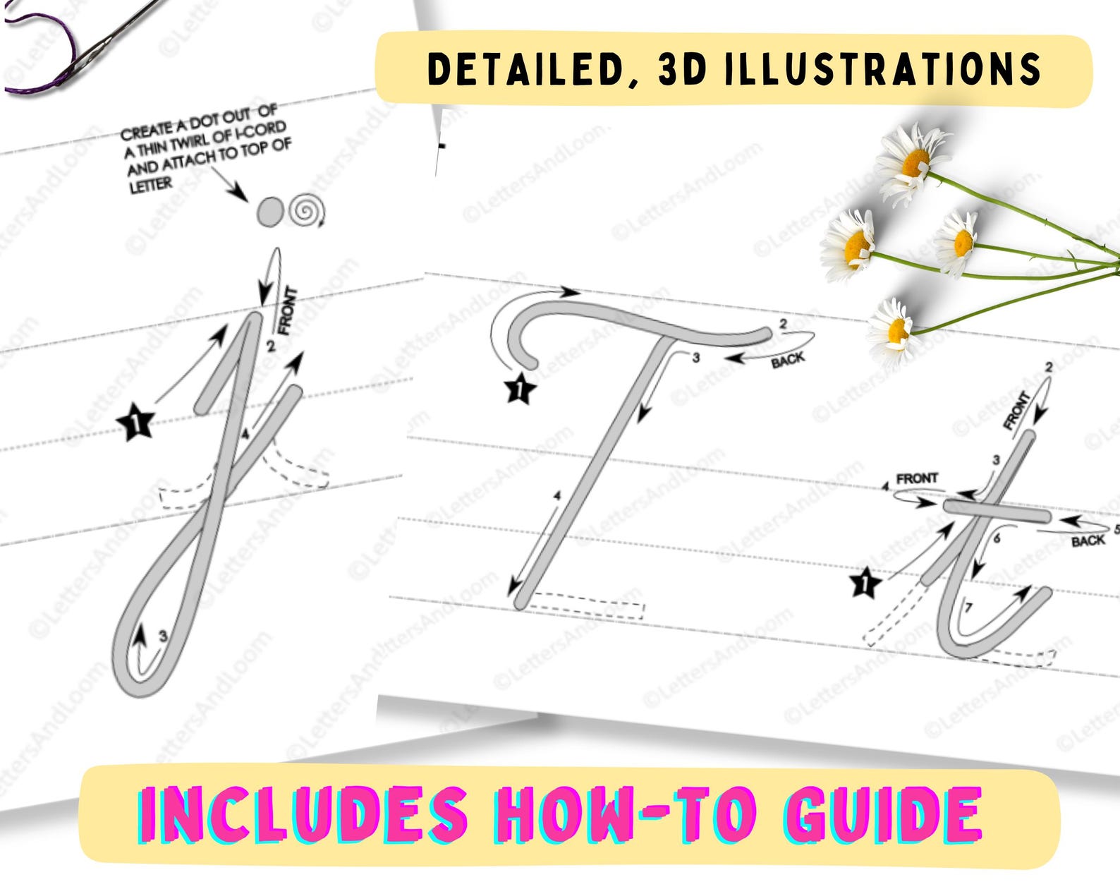 Premium Knitted Wire Art Alphabet Template, Wire Bending Guide With ...
