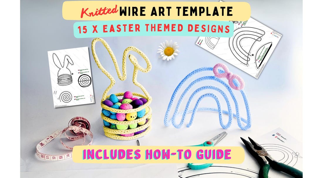 Premium Knitted Wire Art EASTER Templates, Wire Bending Guide With ...