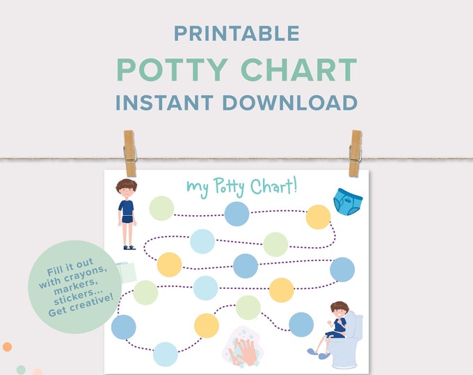 Potty Training Chart | Printable Reward Sticker Chart | Montessori ...