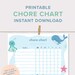 Ocean Kids Chore Chart, Printable Chore Chart, Printable Chore Chart ...