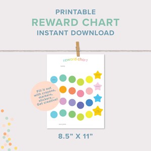 Reward Chart, Toddler Reward Chart, Reward Chart Printable, Kids ...
