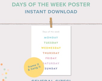 Colorful Months of the Year With Numbers, Educational Poster, Rainbow ...