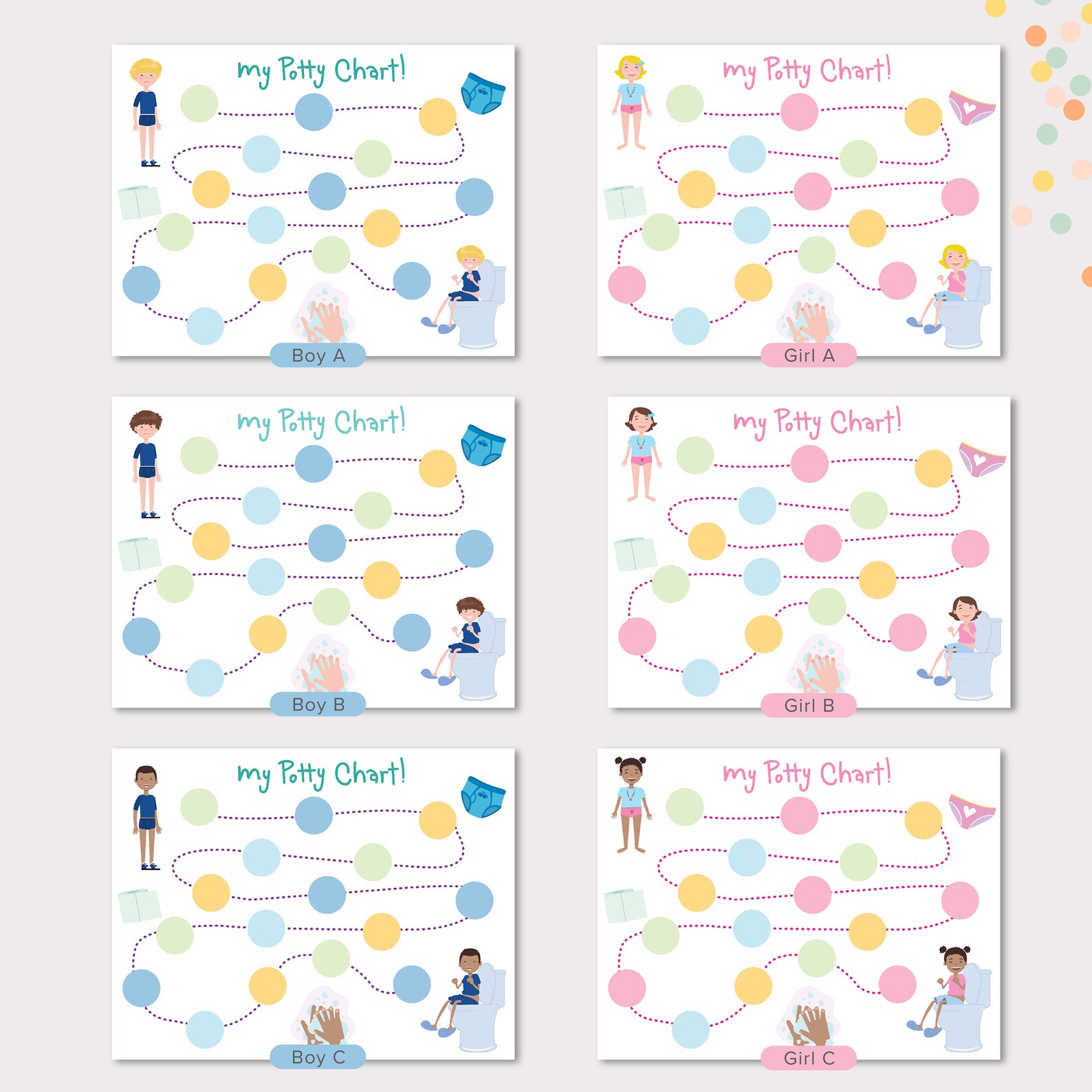 Potty Training Chart Printable Reward Sticker Chart Montessori-inspired ...