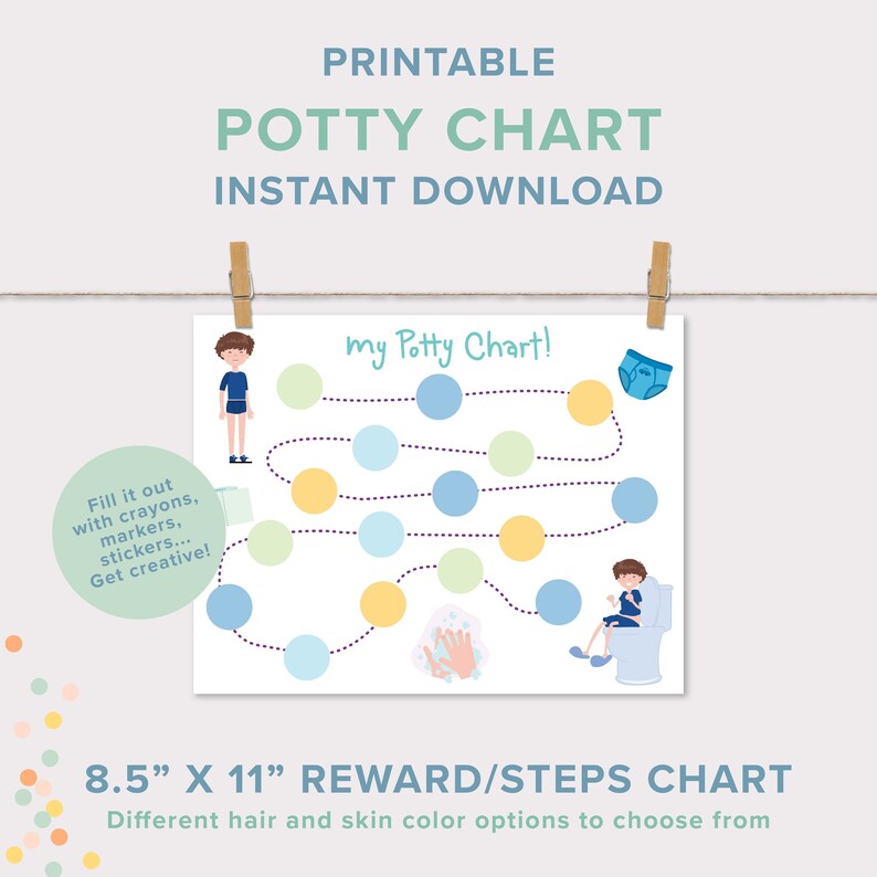 Potty Training Chart Printable Reward Sticker Chart Montessori-inspired ...
