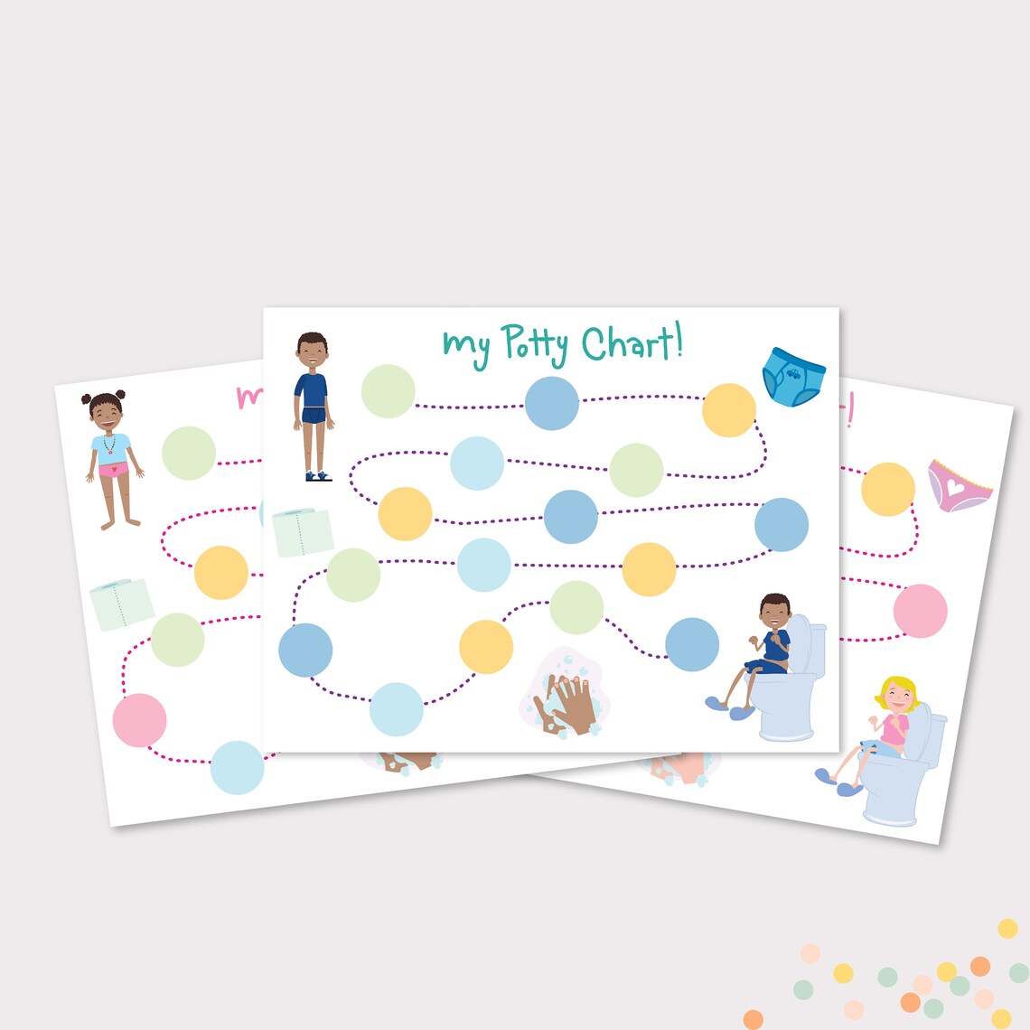 Potty Training Chart | Printable Reward Sticker Chart | Montessori ...