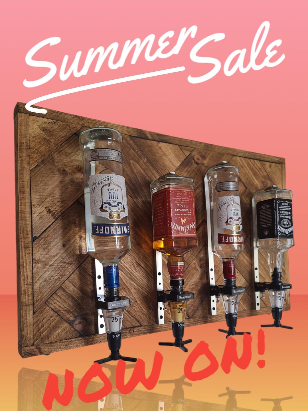 Home Optics Wall Bar Reclaimed Rustic Wood Bar Beaumont 25ml 4 Optic ...