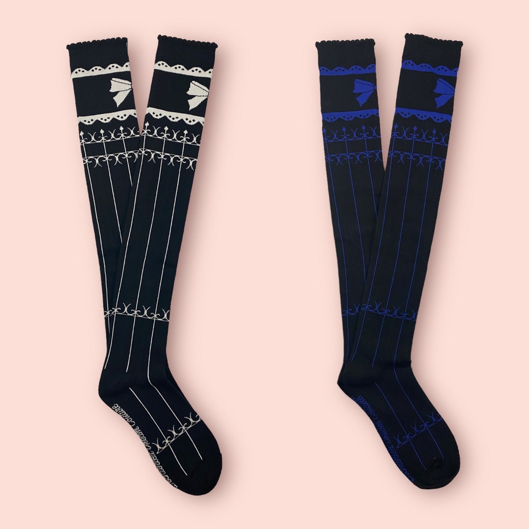 Gothic Midnight Sanctuary Gate Over the Knee Socks. - Etsy