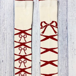 Crisscross Ribbon Over the Knee Socks - Etsy