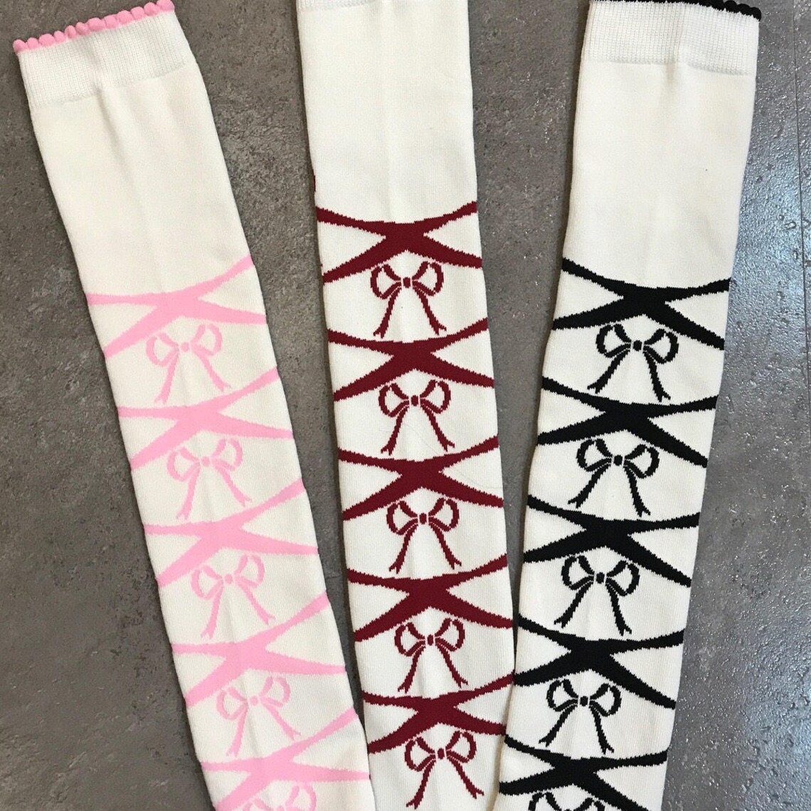 Crisscross ribbon over the knee socks | Etsy