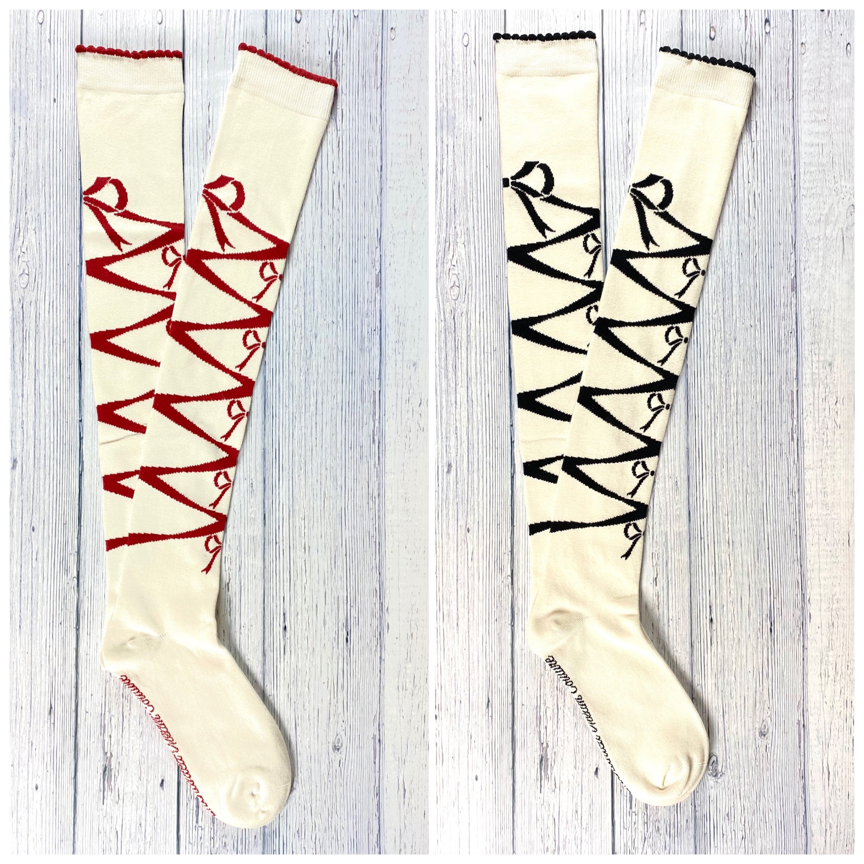 Crisscross Ribbon Over the Knee Socks - Etsy UK