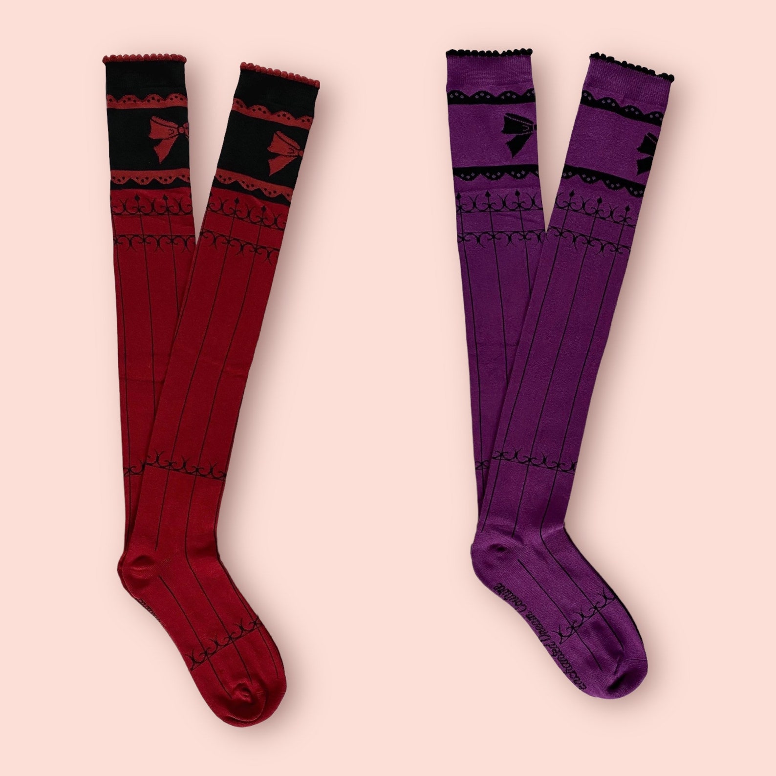 Gothic Midnight Sanctuary Gate Over the Knee Socks. - Etsy