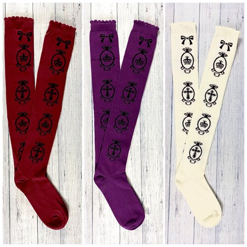 Gothic Royal Cross Over the Knee Socks. - Etsy