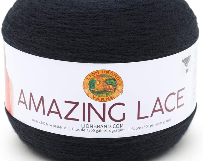 Lion Brand Yarn Amazing Lace-broomstick Black 213-153 Destash, Knitting ...