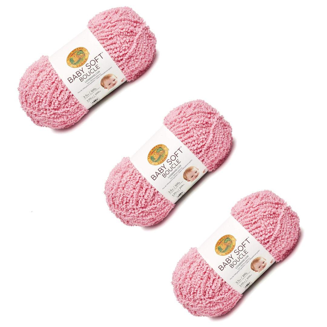 Lion Brand Baby Soft Boucle Yarn Candy Pink 918-103R Yarn, Bundle of 3 ...