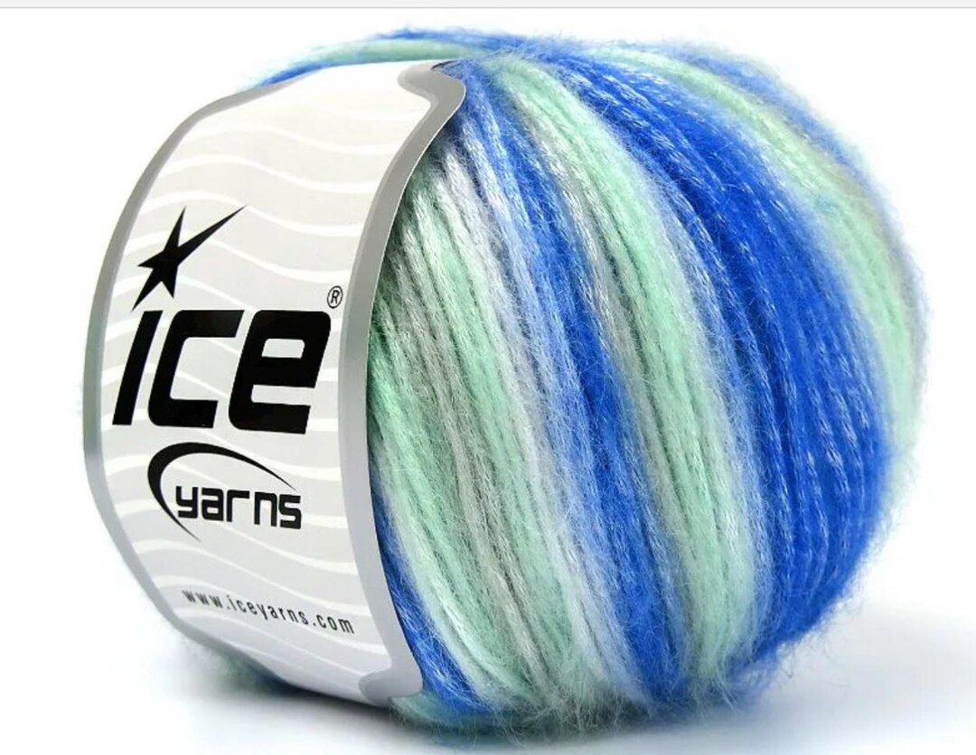 Ice Yarns PICASSO Blue, White, Light Grey, Mint Green 78642 Knitting ...