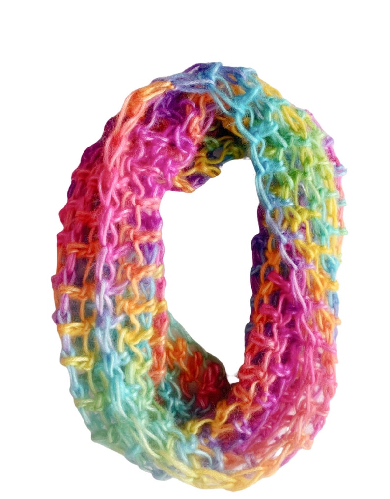 Crochet Pattern for Pastel Rainbow Infinity Scarf. Easy Medium - Etsy