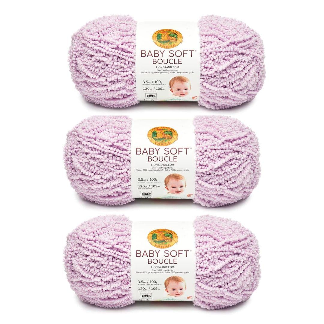 Lion Brand Baby Soft Boucle Yarn Lavender 918-144 Yarn, Bundle of 3, 3 ...