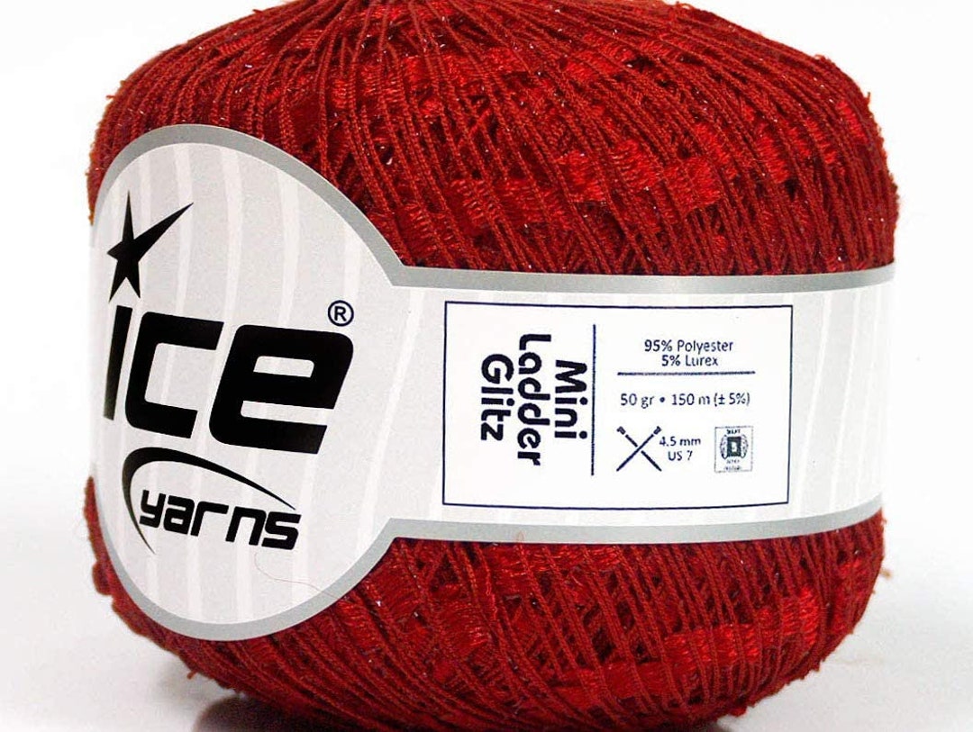 Ice Yarn, Mini Ladder Yarn, Color: Red, 58130 Polyester Yarn, Trellis ...
