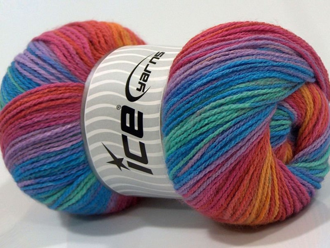 Ice Yarns, Magic Light Rainbow Self Striping 71202 Knitting Supplies ...