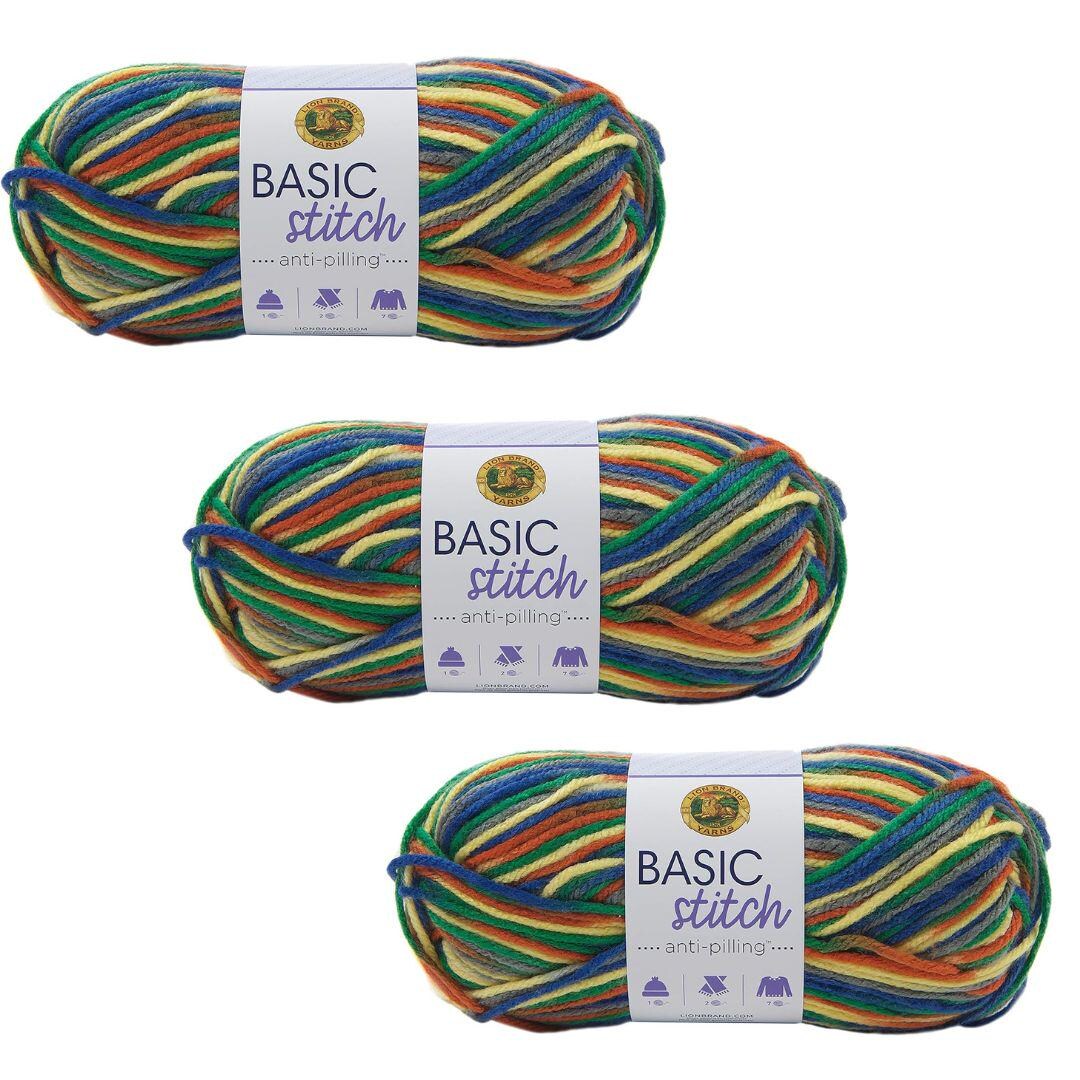 Lion Brand Yarn, Basic Stitch Robinwood 202-607, 3 Pack Bundle Craft ...