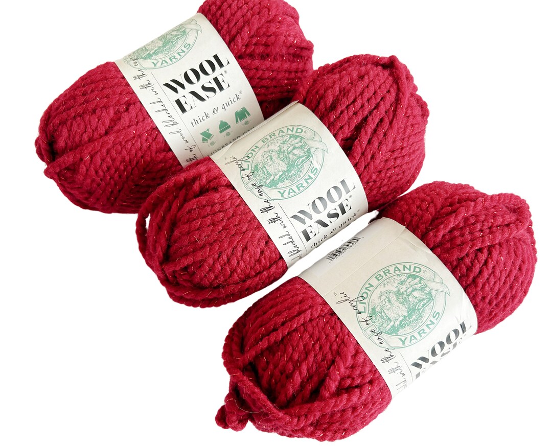 Lion Brand Wool-ease Thick & Quick Yarn, 3 Skeins Poinsettia 640-306 ...
