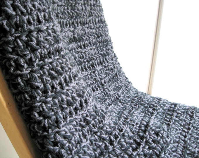 Crochet Pattern Gray and Black Throw Blanket Digital | Etsy