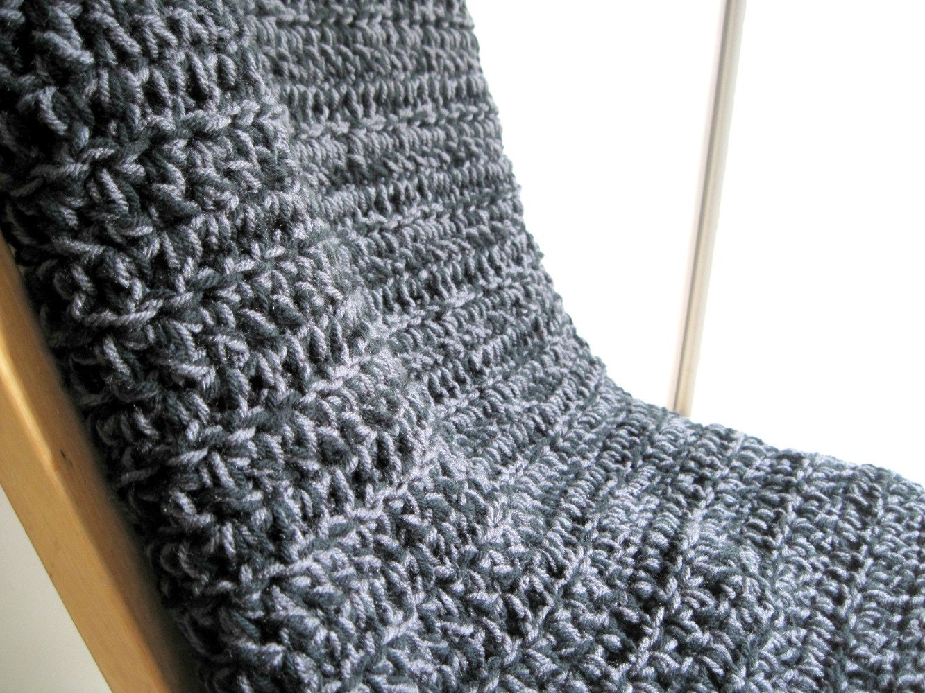 Crochet Pattern- Gray and Black Throw Blanket- Digital Download Afghan ...