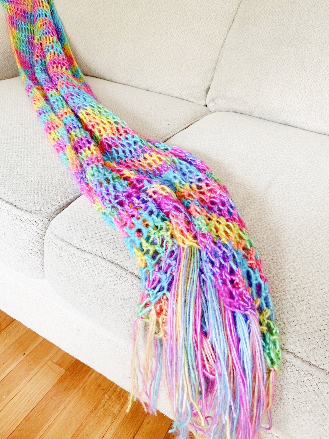 Rainbow Throw Blanket Pastel Rainbow With Fringe Home Design - Etsy UK