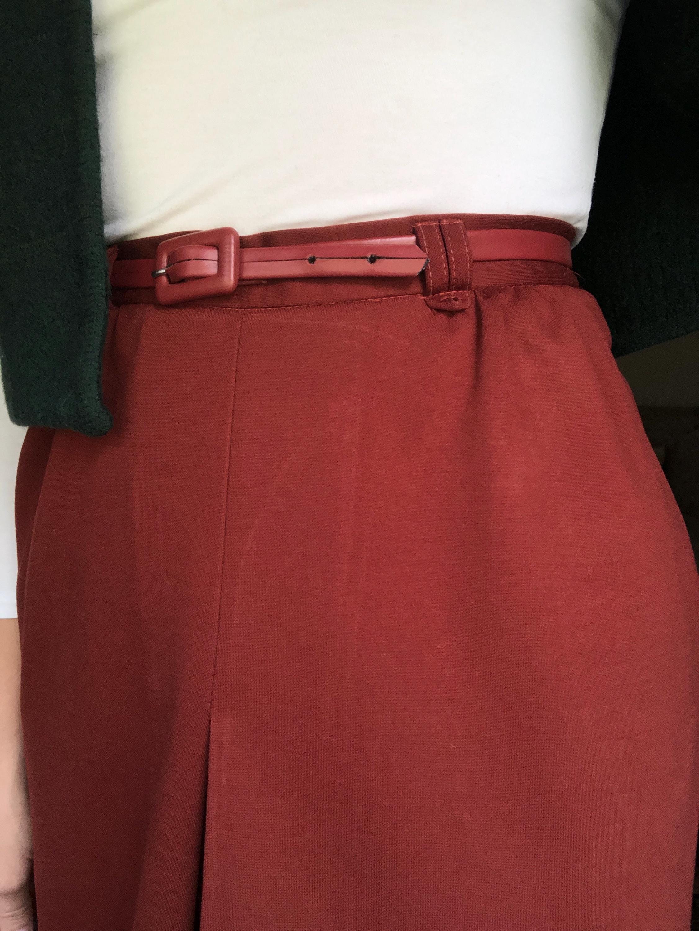 1970s Rust Midi Skirt - Etsy