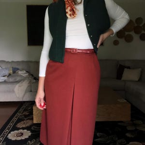 1970s Rust Midi Skirt - Etsy