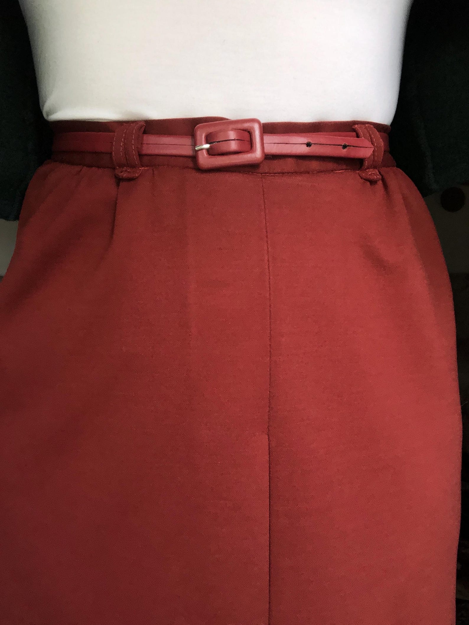 1970s Rust Midi Skirt - Etsy