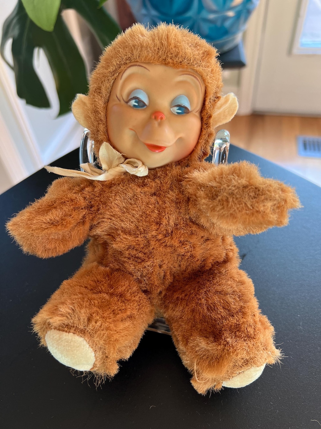 Vintage Rubber Face Monkey Plush Stuffed Animal Antique Doll ...