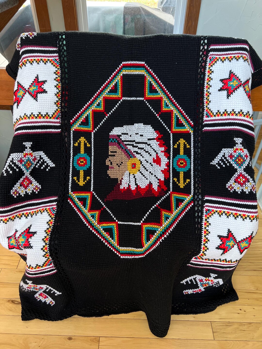 Vintage Handmade Native American Indian Afghan Throw Blanket - Etsy