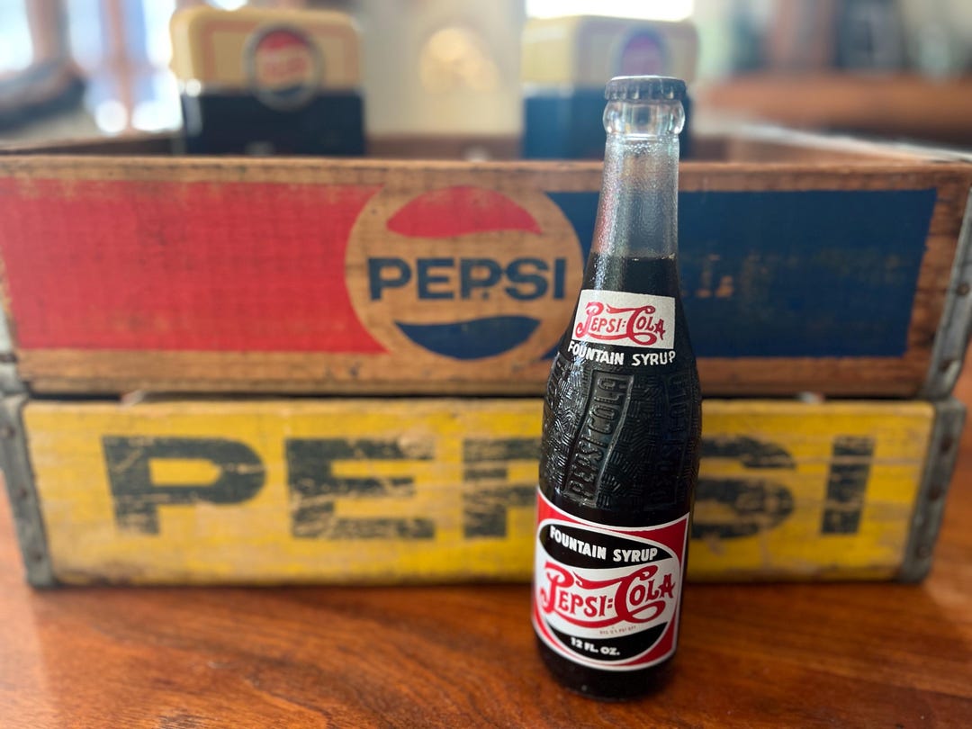Pepsi Cola Fountain Syrup Bottle Full Original Painted Label Double DOT ...