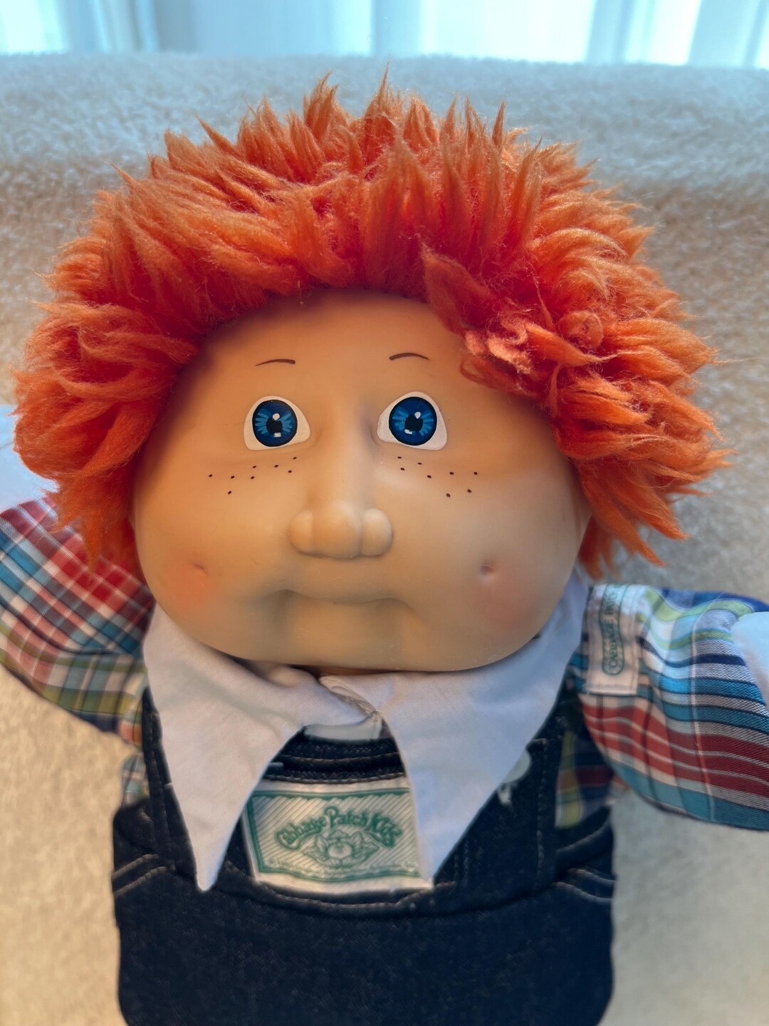 VERY RARE First Edition Vintage Cabbage Patch Kid Red Fuzzy Boy Blue ...