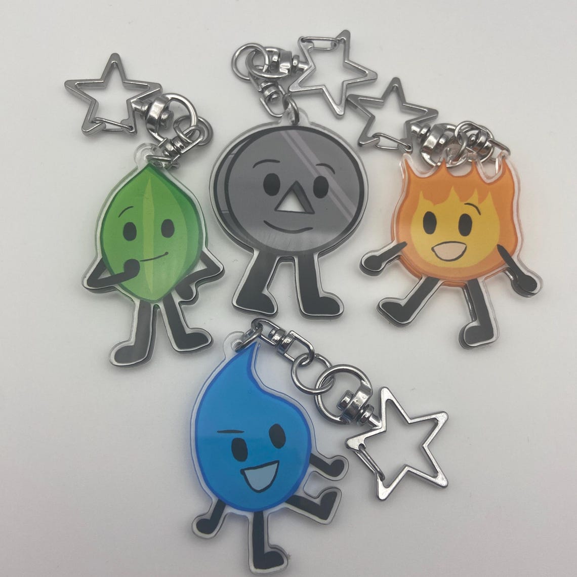 BFDI 2in Keychains: Firey, Leafy, Teardrop, and Nickel / Object Show ...