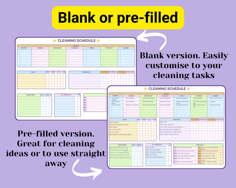 EDITABLE House Cleaning Planner, Printable Checklist, Weekly Chores ...