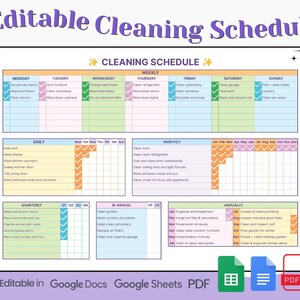 EDITABLE House Cleaning Planner, Printable Checklist, Weekly Chores ...