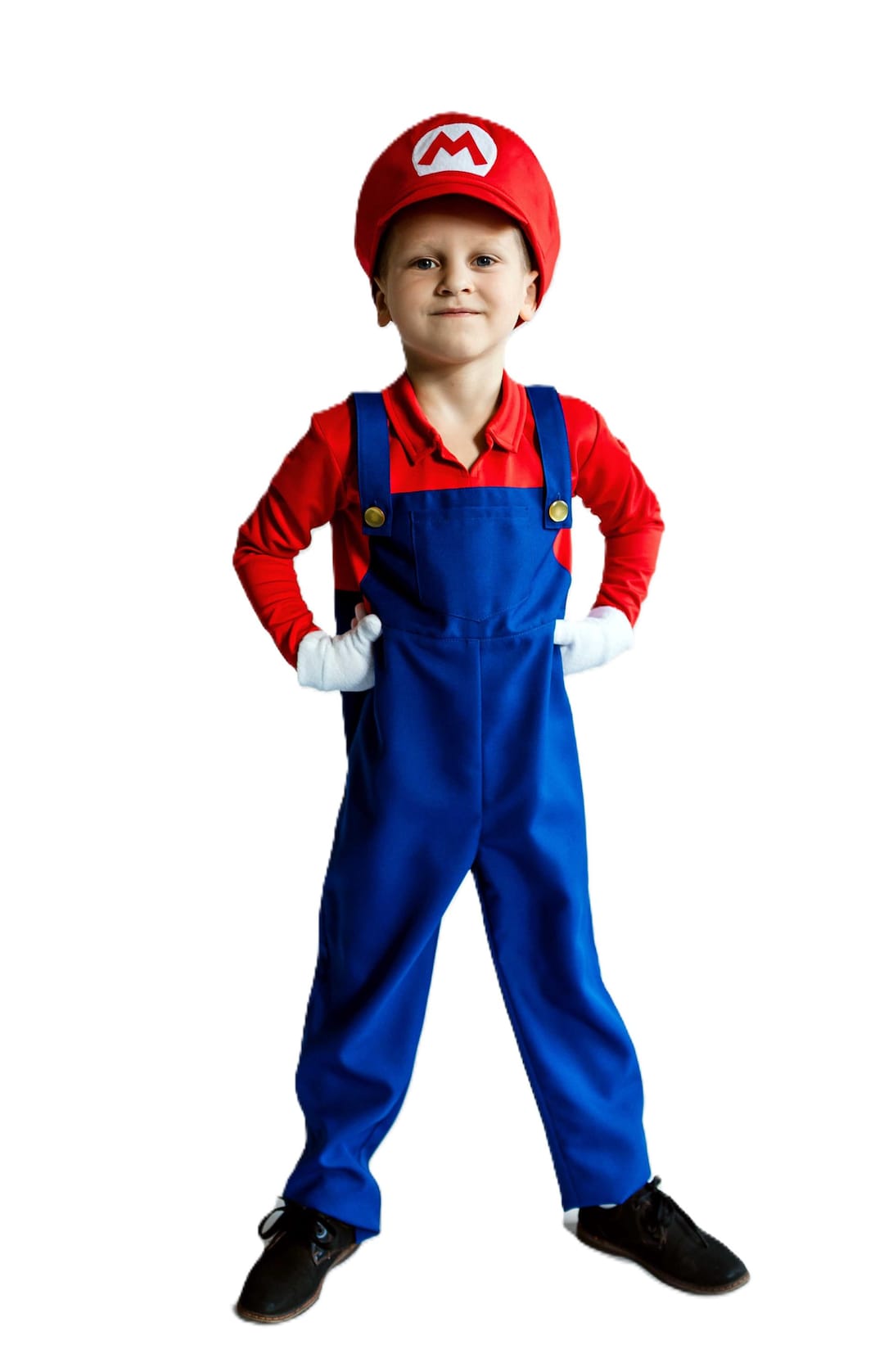 Mario Boy Costume – Red Blue Jumpsuit, Kids Halloween Outfit, Super ...