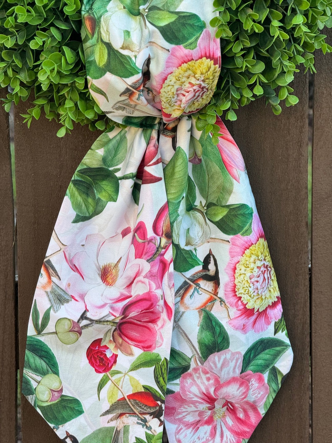 Wreath Sash, Boxwood Wood Wreath Sash, Boxwood Wreath Bow, Wreath Scarf ...