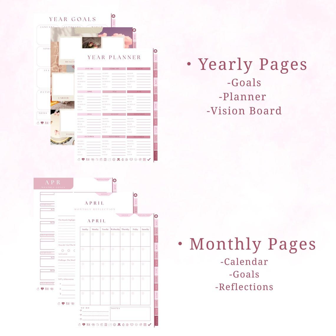 All-in-one Aesthetic Digital Planner | Hyperlinked, Undated, Goodnotes ...