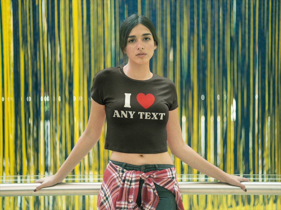 Personalised I Heart Crop Top Custom I Heart Shirt Personalized I Love ...
