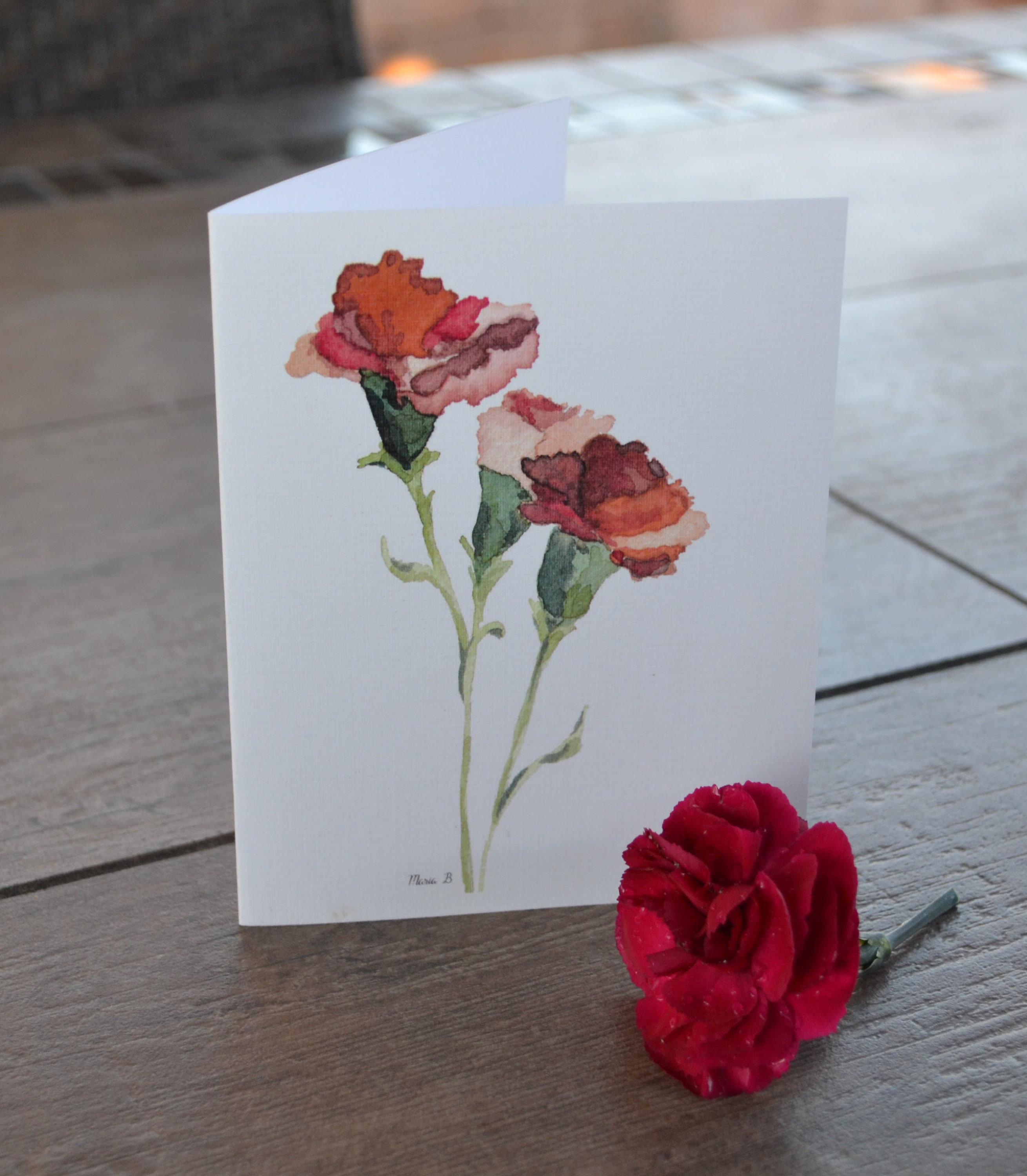 Carnation Card - Etsy
