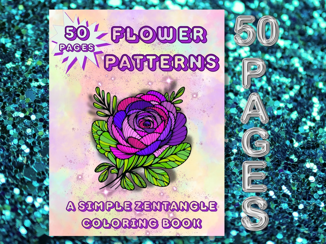 Zen Flower Patterns Coloring Pages for Adults: Simple Floral Designs to ...