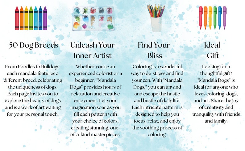 Mandala Dog Breeds Coloring Pages Mindful Art for Stress Relief Adult ...